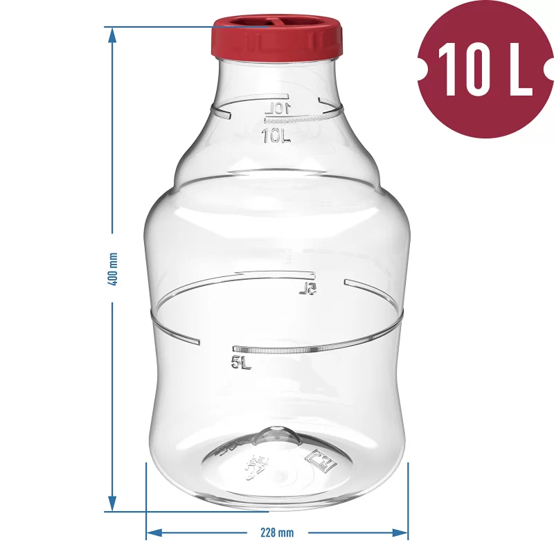 Plastikinis vyno indas su diržais Demijohn Browin 10L ...